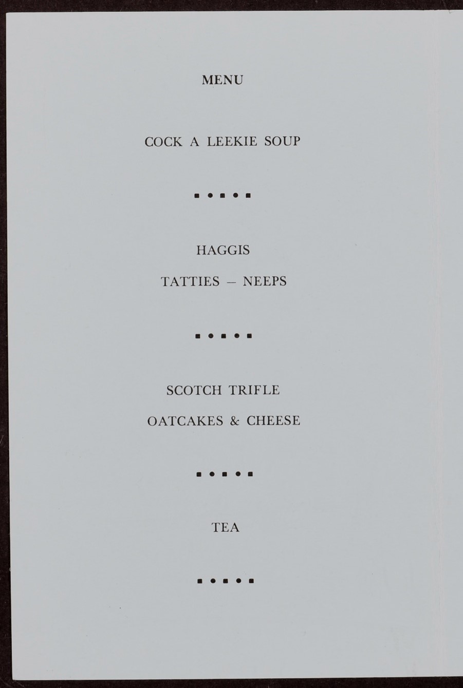 The NRS guide to the perfect Burns Supper – Open Book